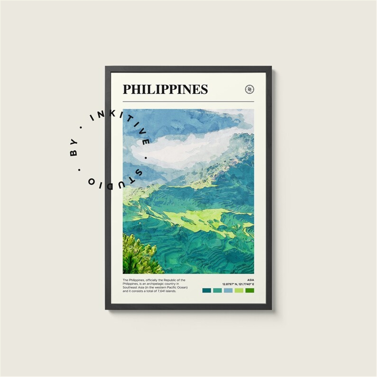 Philippines Poster - Asia - Digital Watercolor Photo, Painte | Inspire ...