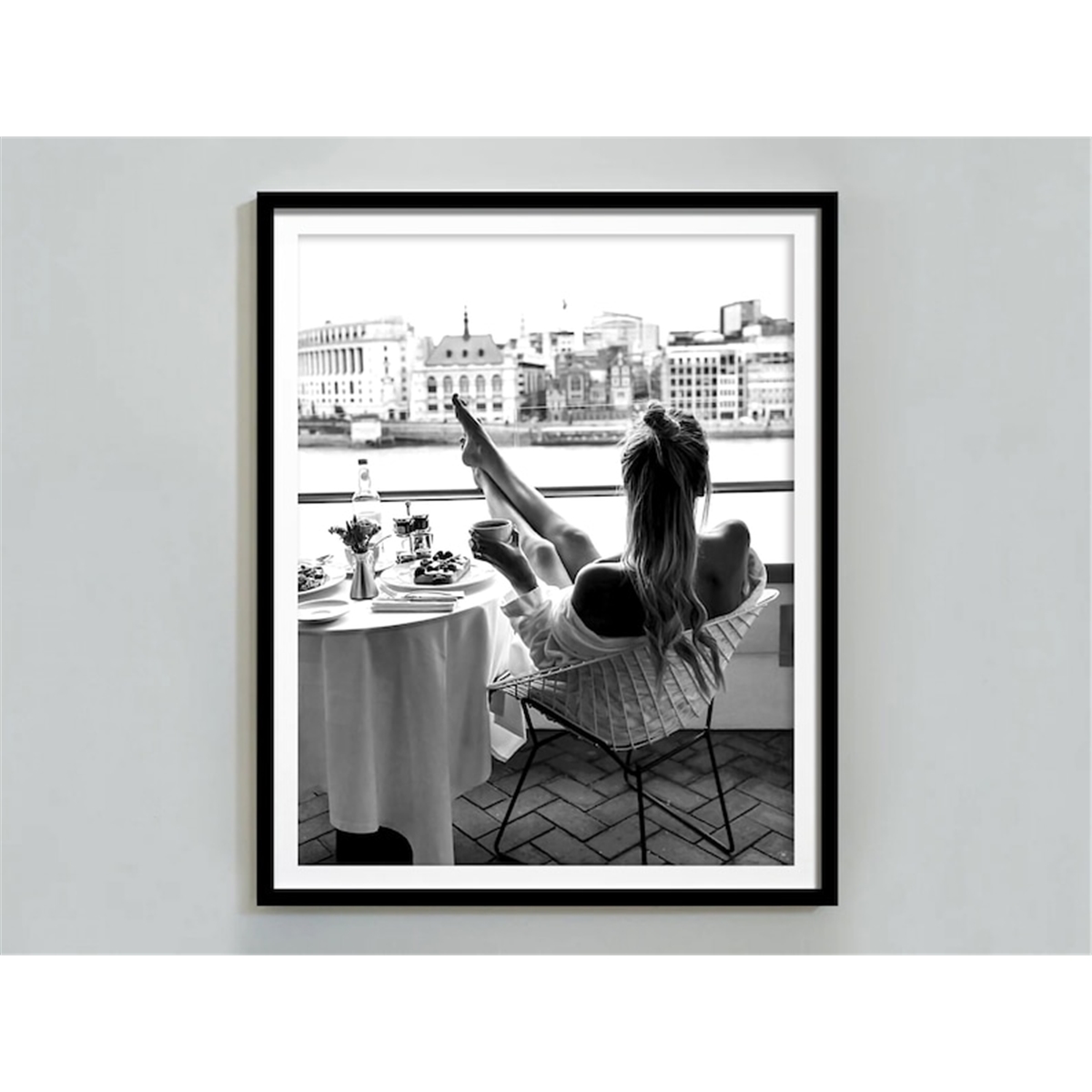 Woman Drinking Coffee Poster, Feminist Print, Black and Whit | Inspire ...