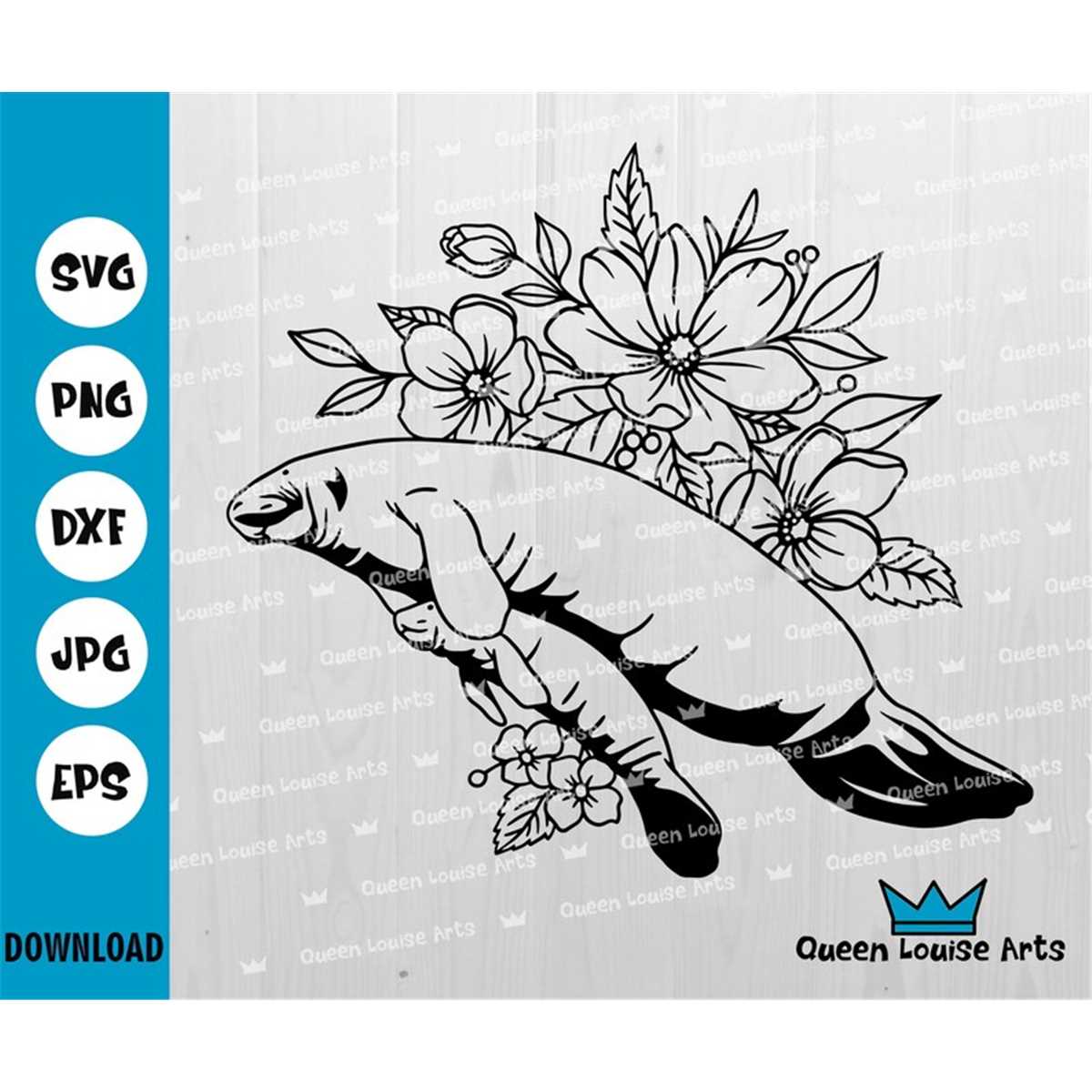 Manatee Svg,flowers famyli manatee Svg,Ocean Creatures Svg,M | Inspire ...