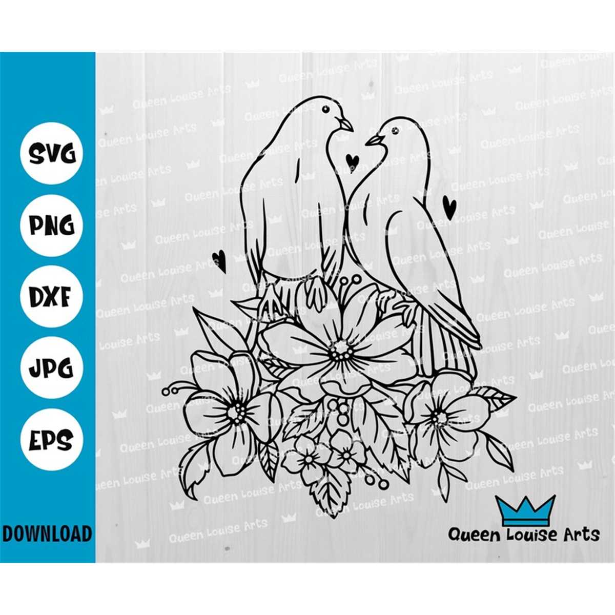 Wedding doves svg, lover doves svg,flowers two doves svg fil | Inspire ...