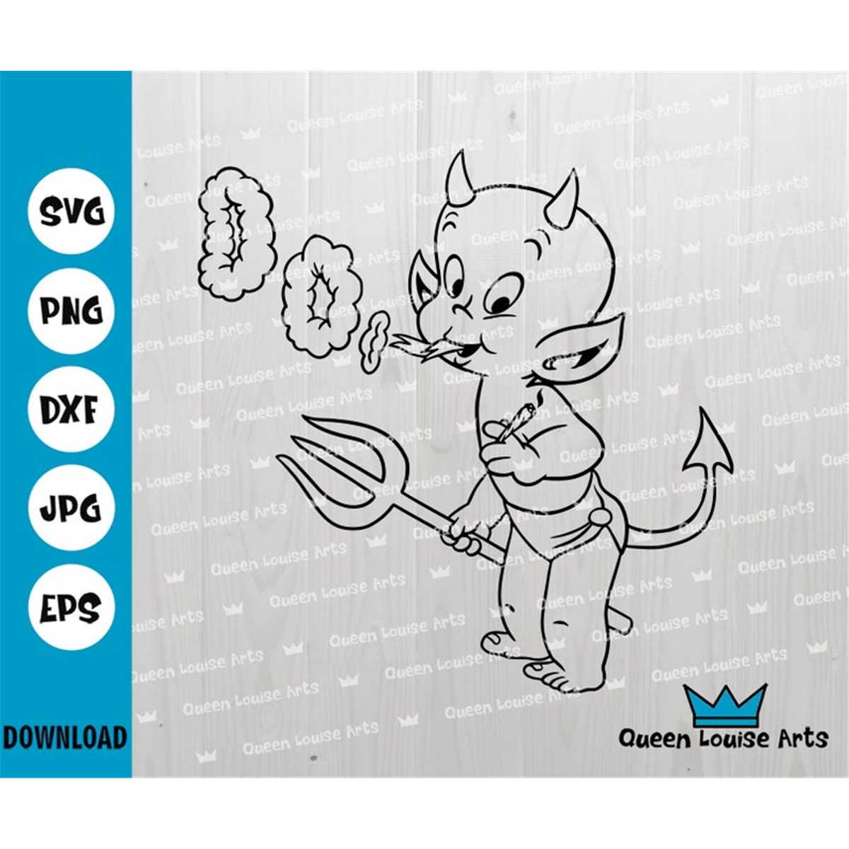 Little Devil Vector, Little Devil Svg File cute smoking litt | Inspire ...