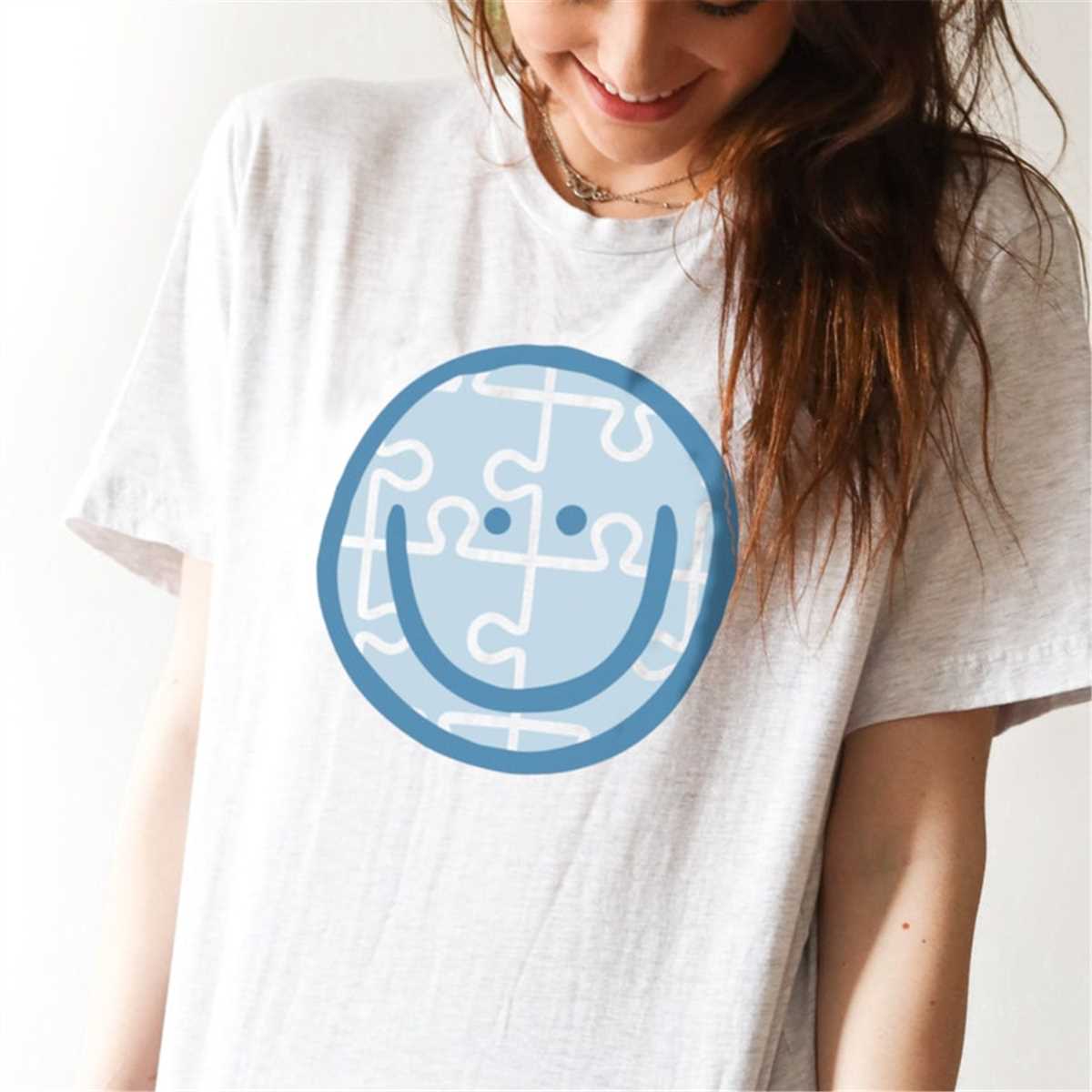 Autism Awareness Smiley SVG PNG | Inspire Uplift