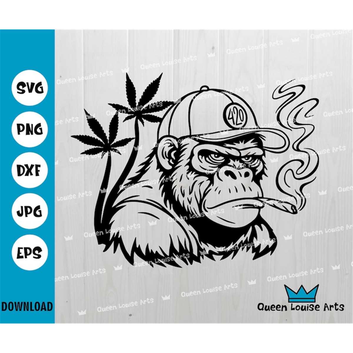 Cannabis Monkey SVG, Animal Smoking,GorillaMarijuana SVG,Smo | Inspire ...