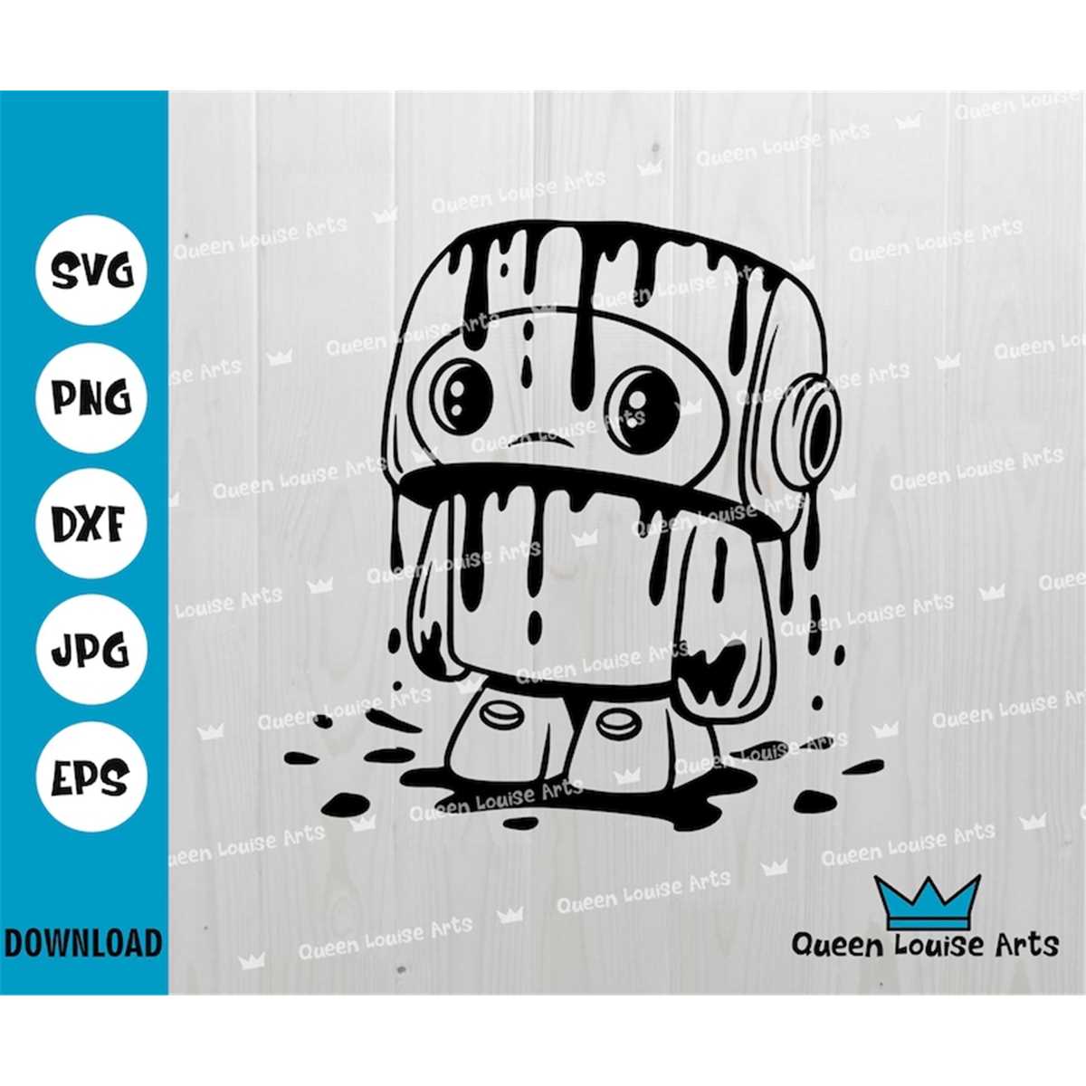 Robot svg, little robot png, cute dripping robot svg dxf png | Inspire ...
