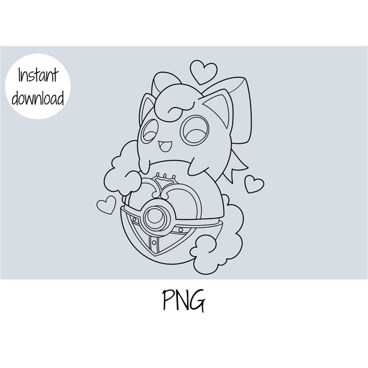 Poke outline png anime Cut Files for Cricut Instant Download - Inspire ...