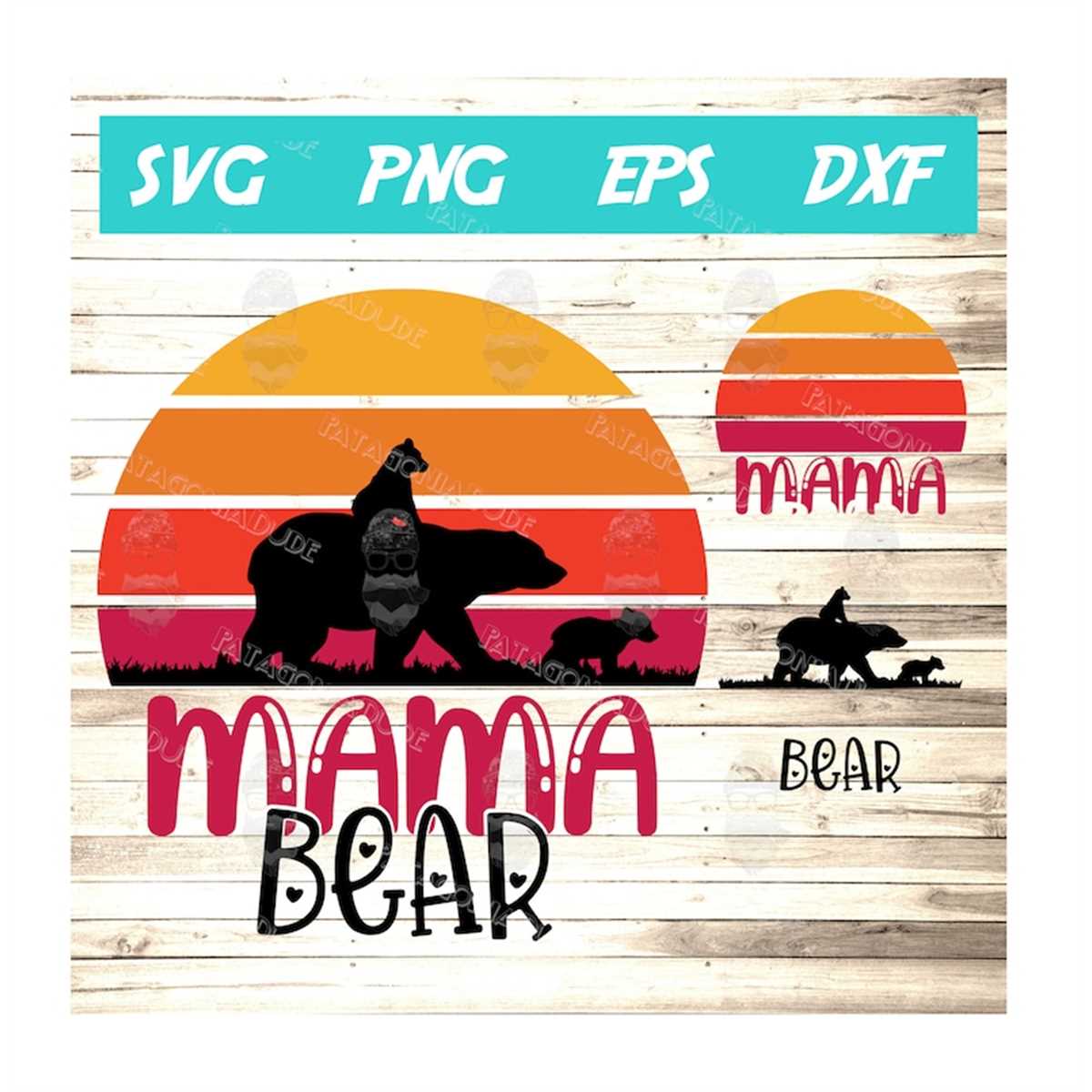 Mama Bear SVG with cubs | Inspire Uplift