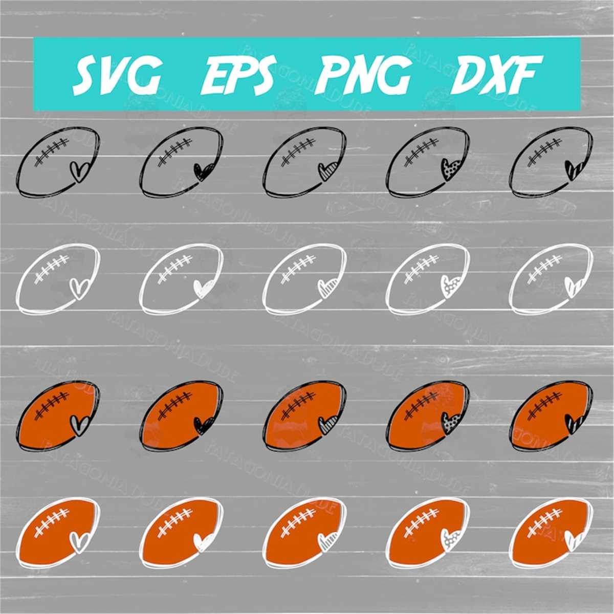 Football Heart SVG Bundle, Football Heart PNG | Inspire Uplift