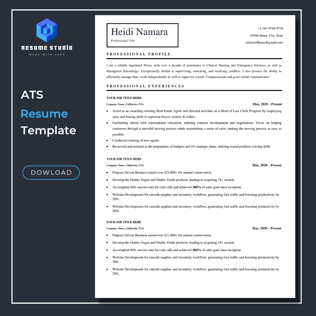Professional and Polished resume template, simple stand-out | Inspire ...