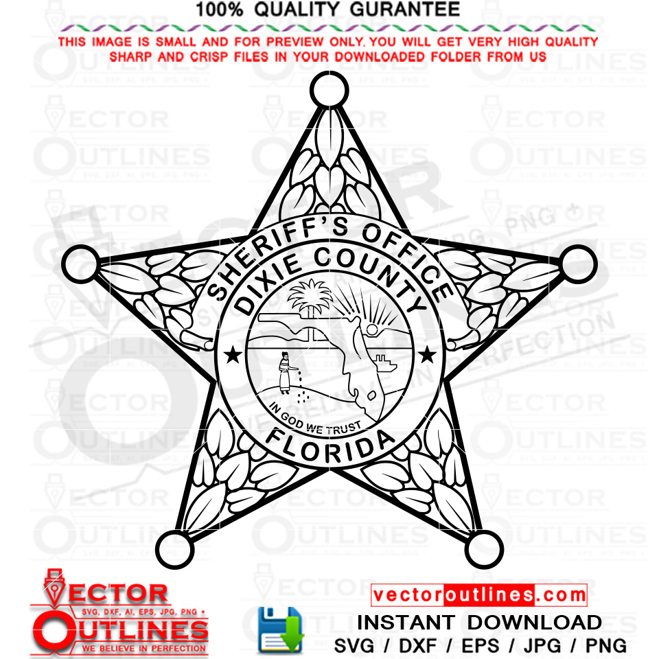 Dixie County svg Sheriff office Badge, sheriff star badge, v | Inspire ...