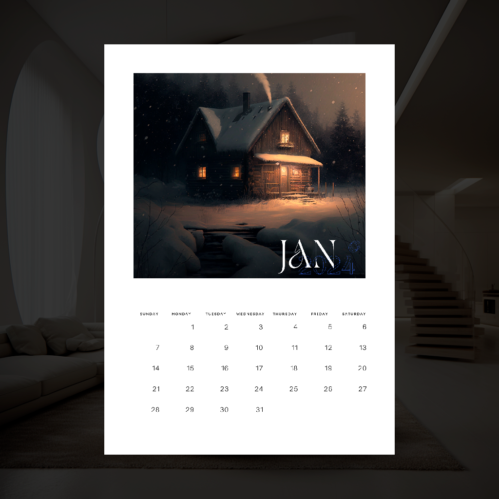 Digital 2024 Printable Calendar without grid, Printable Cale | Inspire ...