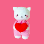 Crochet PATTERN Cat with Heart, , Amigurumi tutorial PDF in - Inspire ...