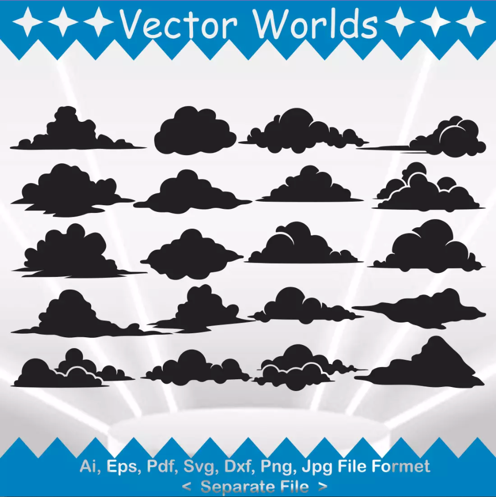 Clouds svg, Cloud svg, Cloud, Sky, SVG, ai, pdf, eps, svg, d | Inspire Uplift