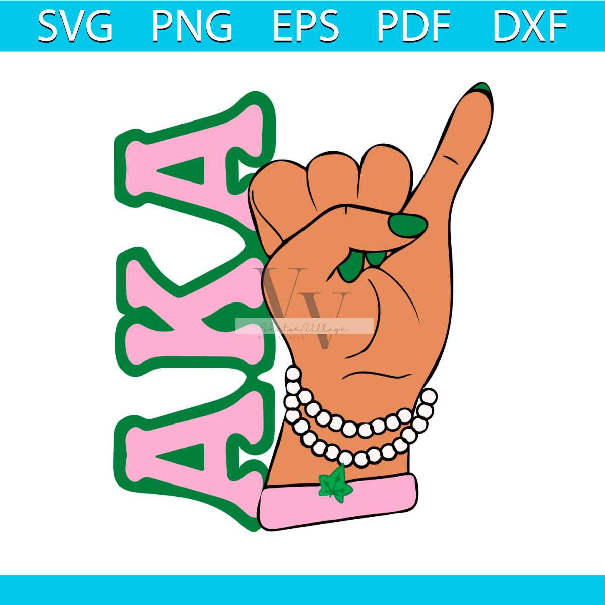 Aka Hand Svg, Sorority Svg, AKA Pink And Green Hand Sign Svg | Inspire ...
