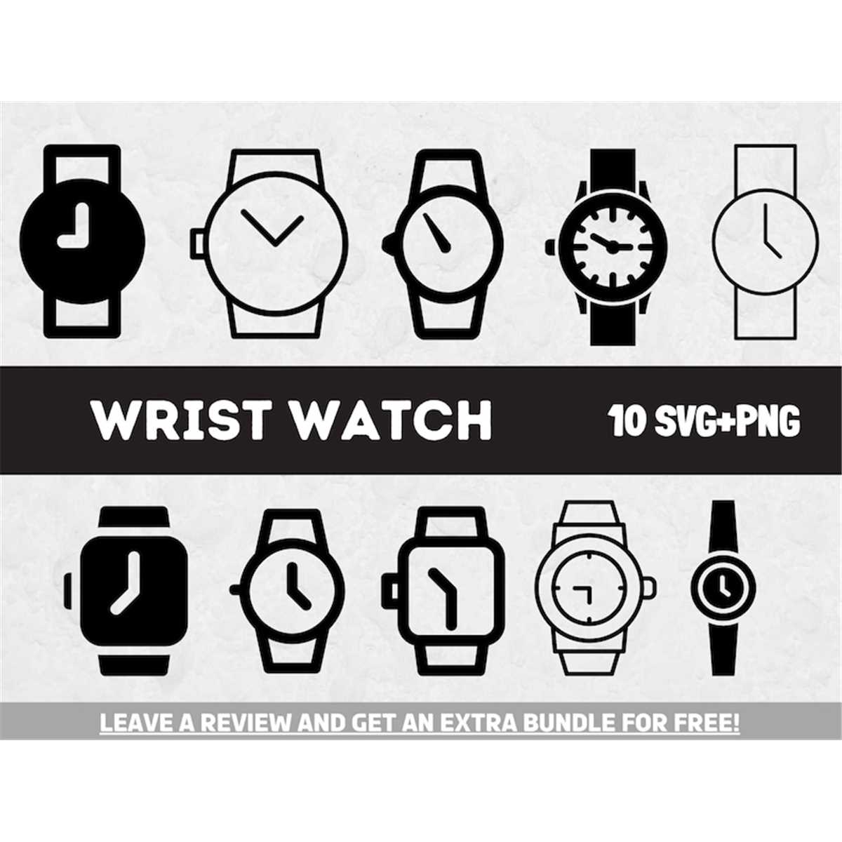 Wrist Watch SVG Bundle, Commercial Use SVG, Watch Icon, Watc | Inspire ...