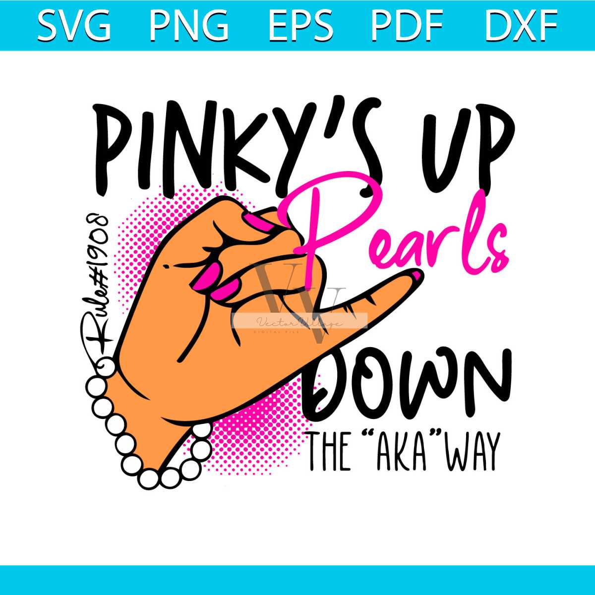 Pinkys Up Pearls Bown The AKA Way svg, 1908 Svg, Sorority Sv | Inspire ...