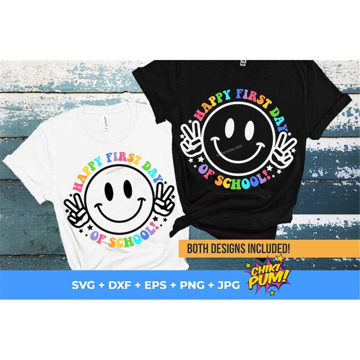 Happy First Day of School SVG, Smiley Face SVG, Happy First | Inspire ...