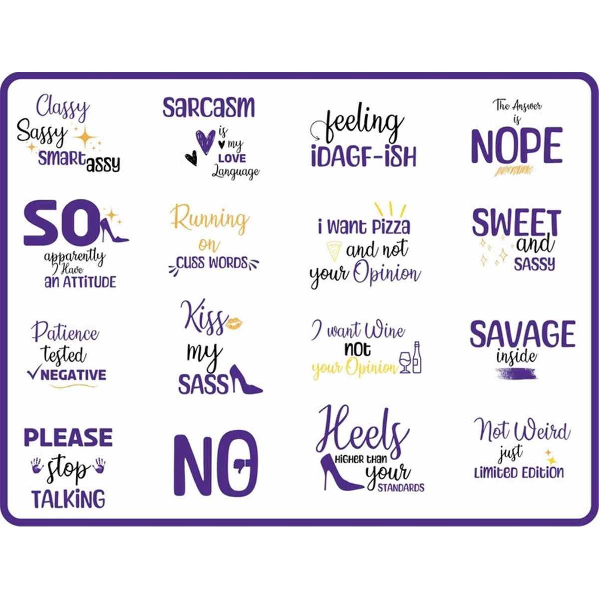 Sassy Bundle SVG, Sassy Quotes, Sarcastic Cut Files, Sarcasm | Inspire ...
