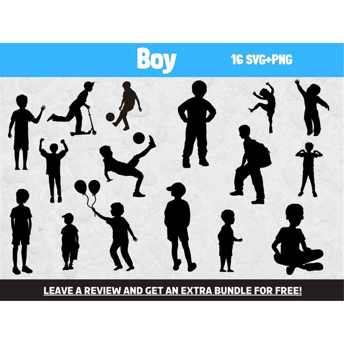 Boy Svg Bundle, Svg Files for Cricut, Child Silhouettes SVG, | Inspire ...