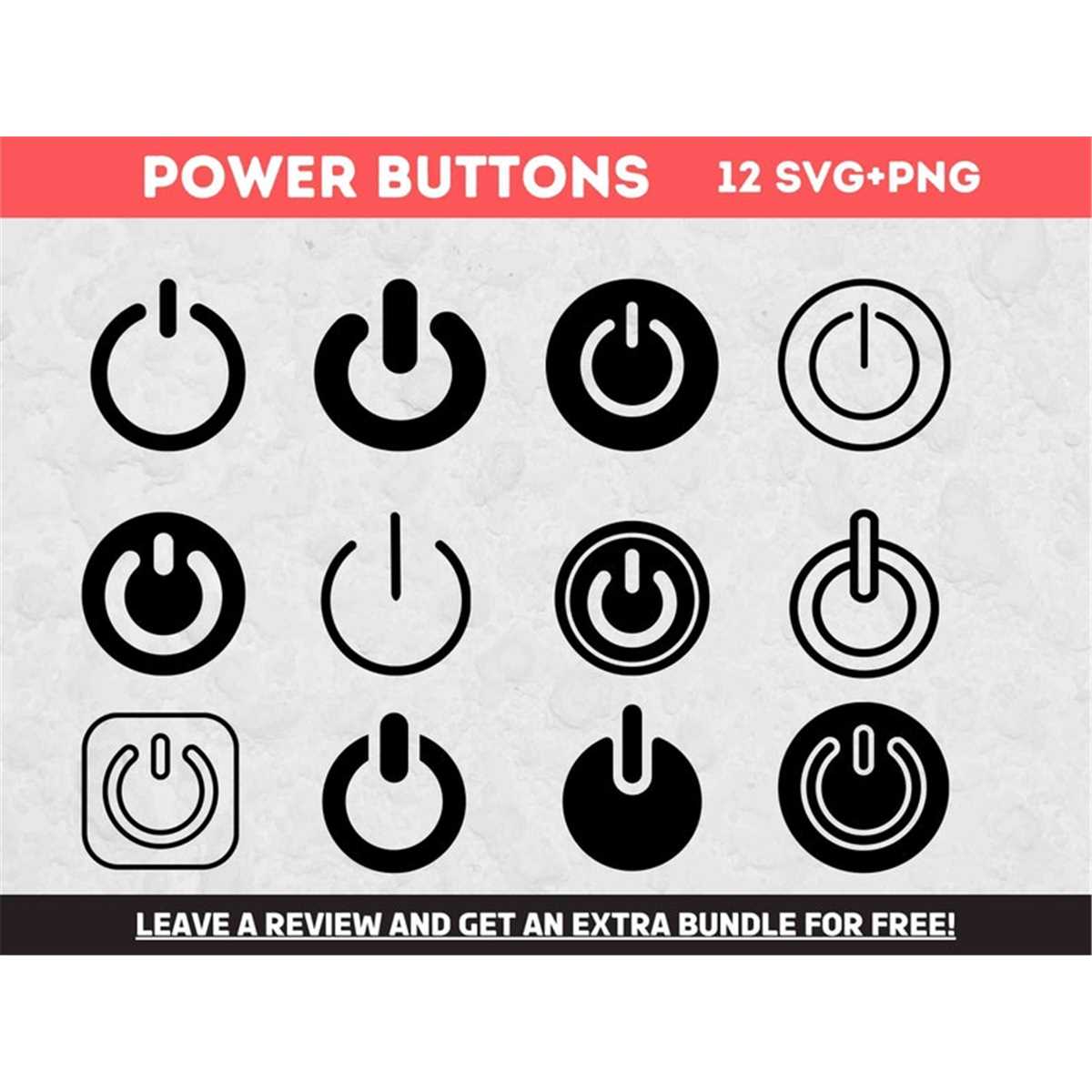 Power Button SVG Bundle, Commercial Use SVG, Power Icon, But | Inspire ...