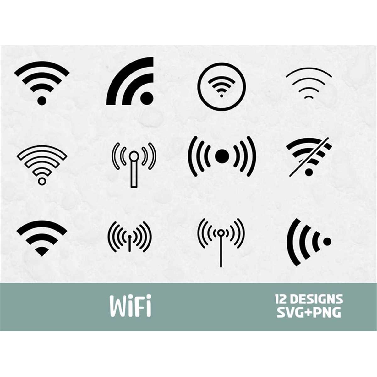 Wifi Icon SVG Bundle, SVG Files for Cricut, Network clipart, | Inspire ...