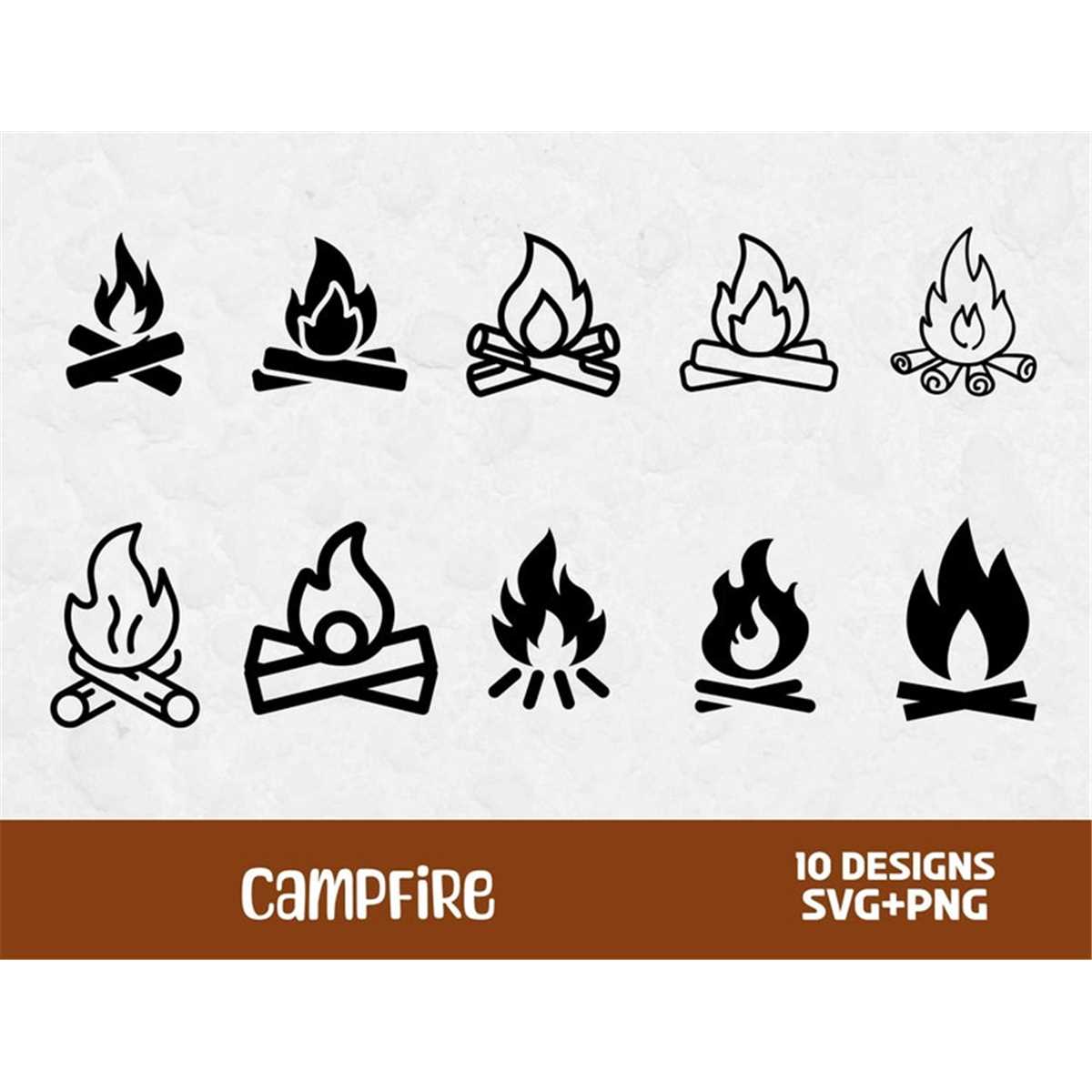 Campfire SVG, Camping Svg, Fire Shapes, Svg files for Cricut | Inspire ...