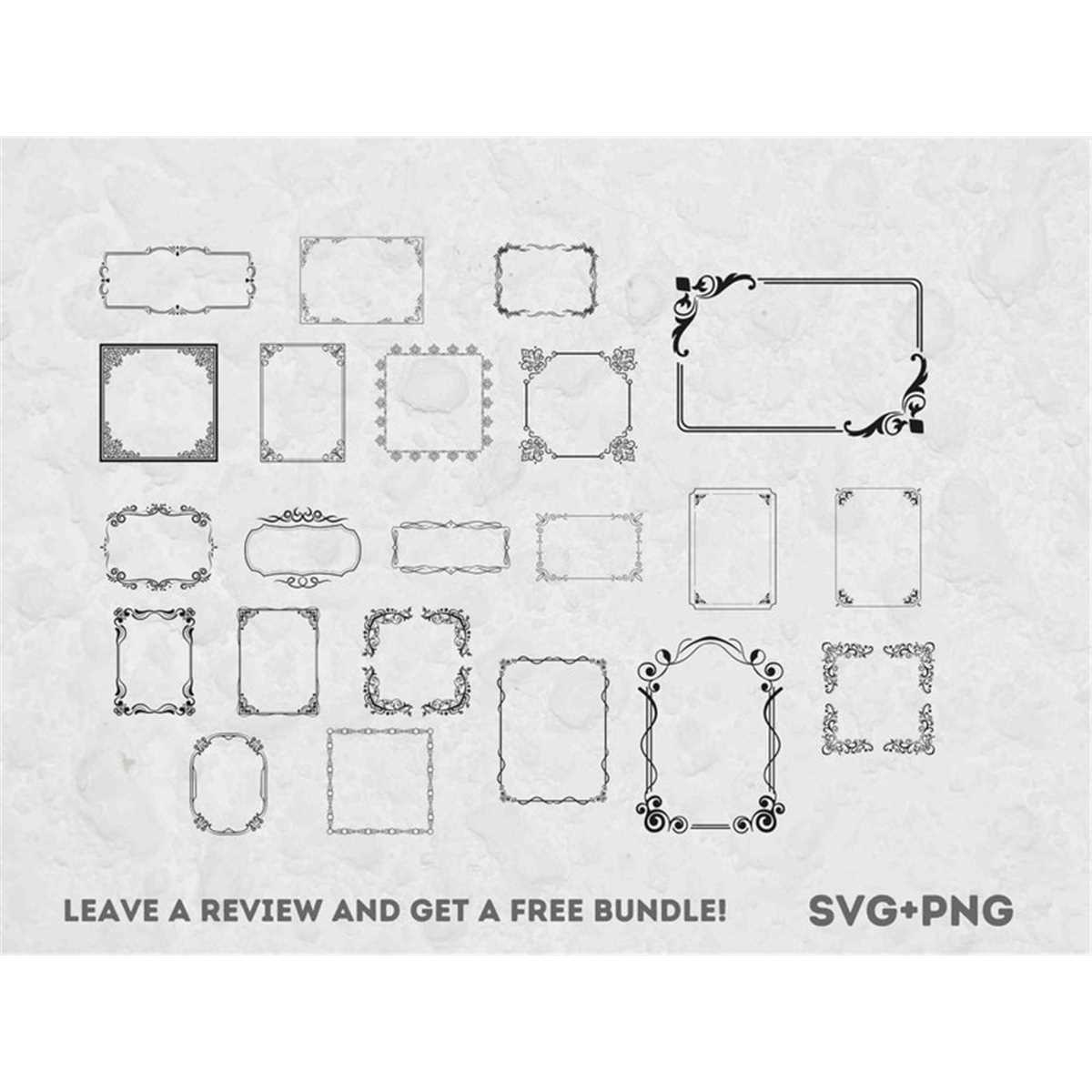 Ornate Border Svg Bundle, Svg files for Cricut, Border SVG, - Inspire ...