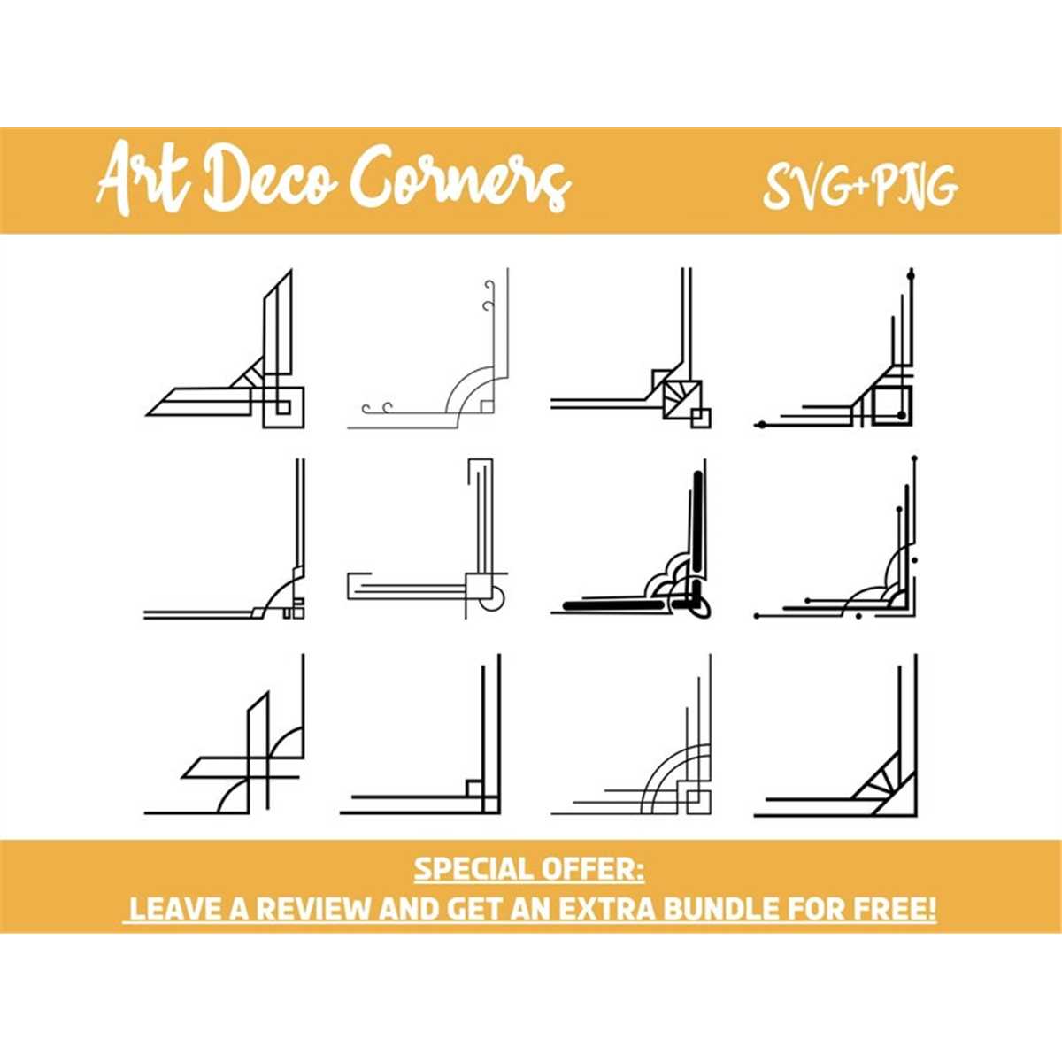 Art Deco SVG bundle, Art Deco Corners, SVG Files for Cricut, - Inspire ...