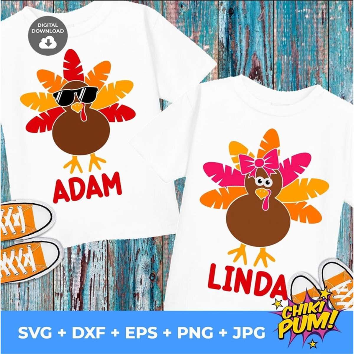 Turkey SVG, Turkey boy svg , Turkey girl svg Thanksgiving sv | Inspire ...