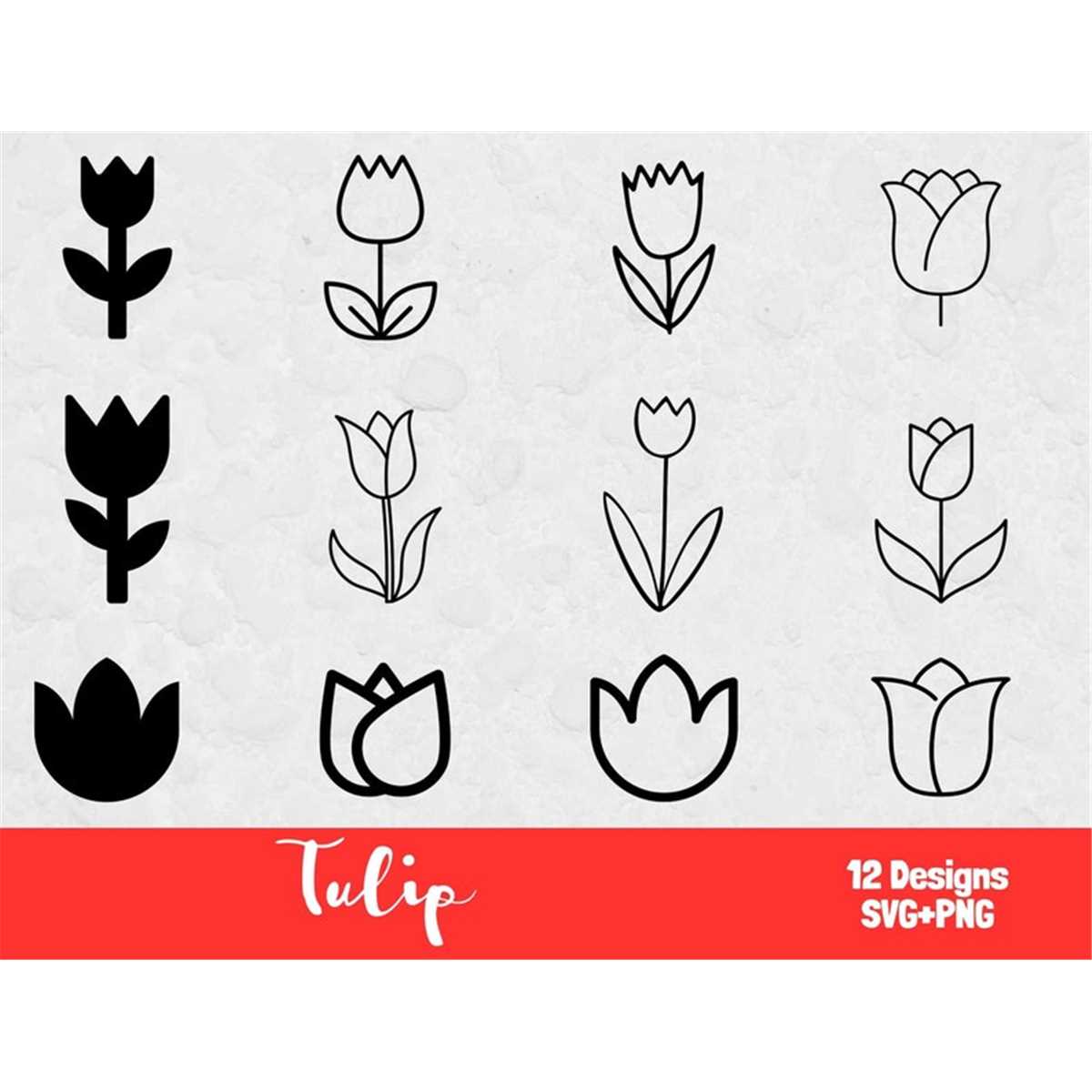 Tulip SVG Bundle, SVG Files for Cricut, Flower clipart, Flow | Inspire ...