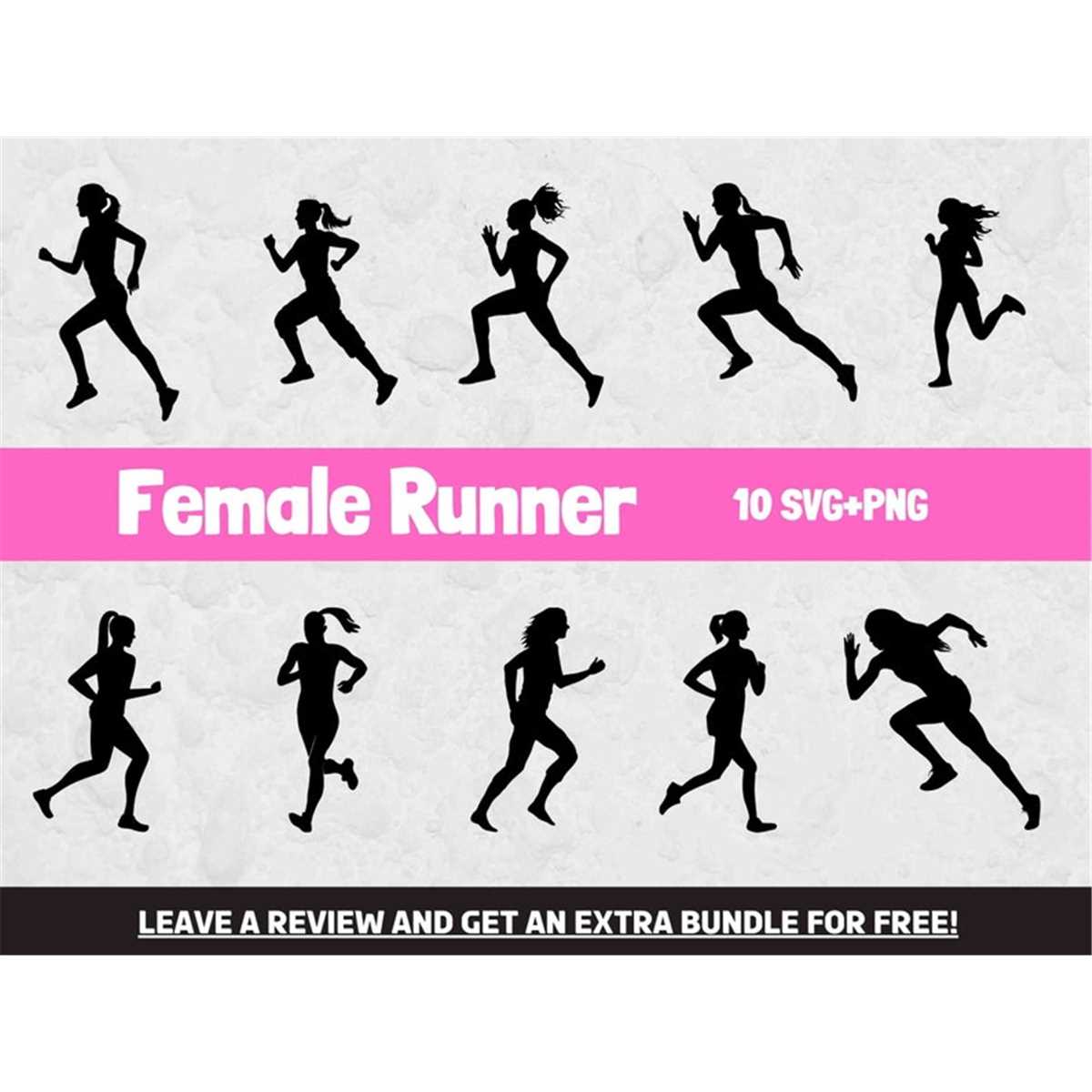Female Running Silhouette Svg Bundle, SVG Files for Cricut, | Inspire ...