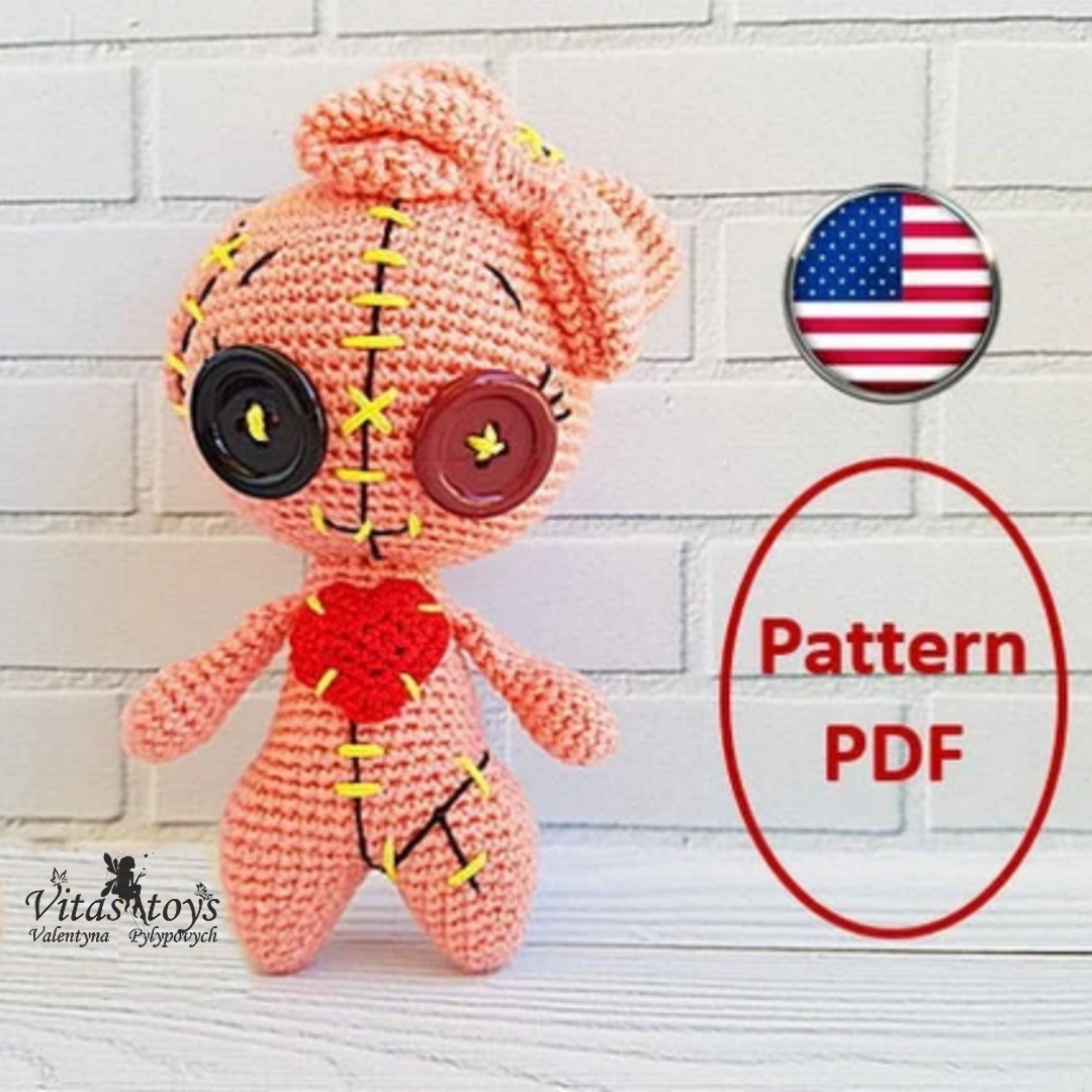 Doll Little Voodoo Girl amigurumi crochet pattern | Inspire Uplift