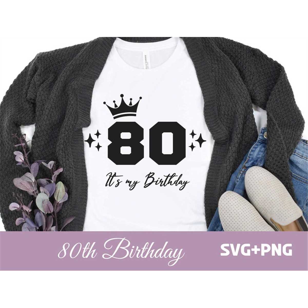 80th Birthday Svg, SVG Files for Cricut, Shirt Design SVG, M | Inspire ...
