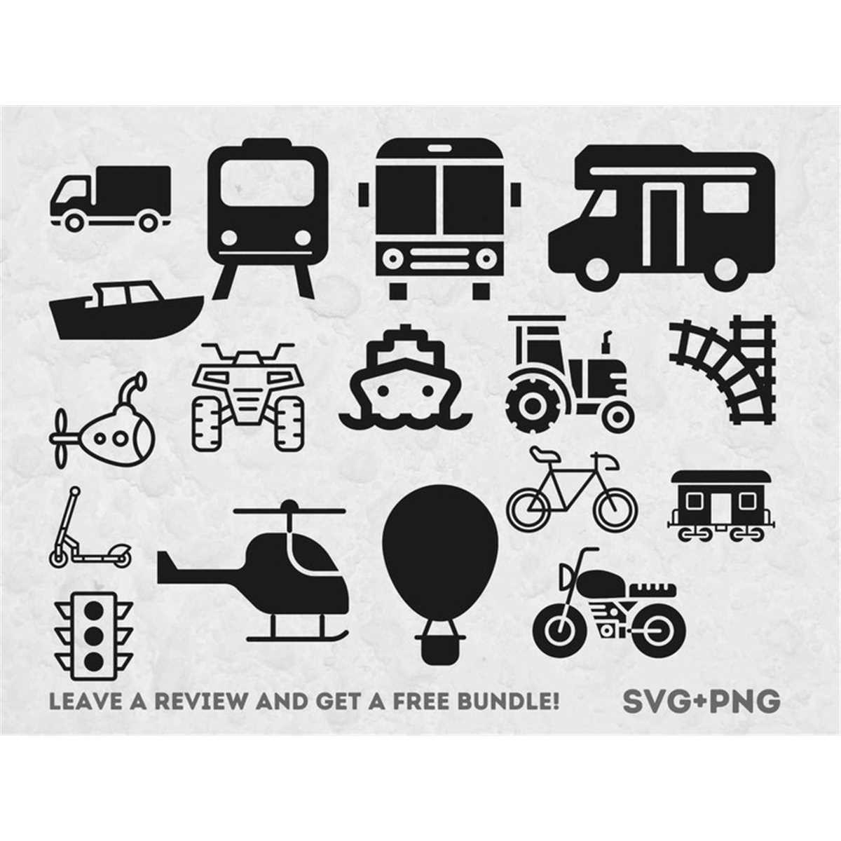 Transportation SVG Bundle, Svg files for Cricut, Bus Clipart | Inspire ...