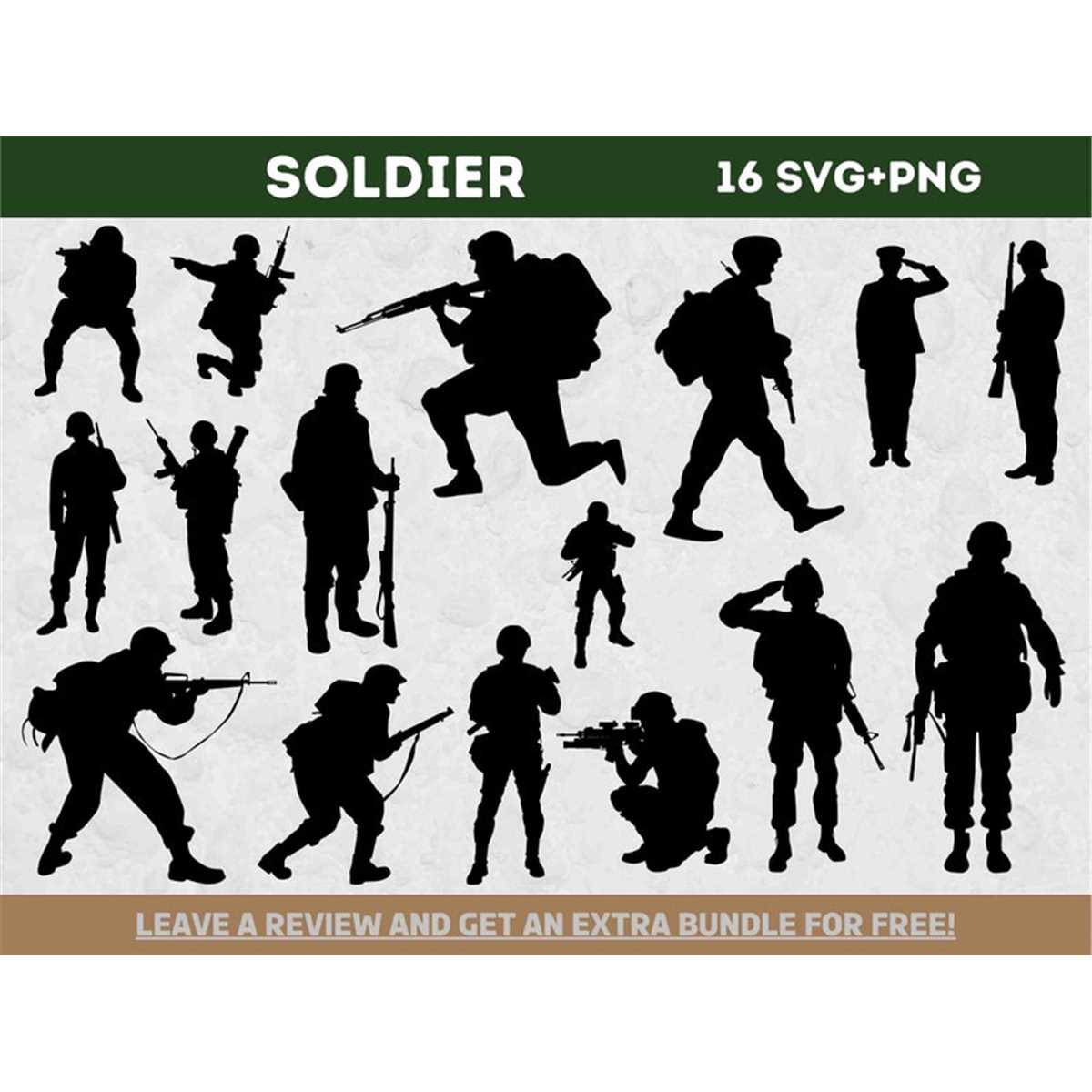 Soldier Svg Bundle, Soldier Silhouettes, SVG Files for Cricu | Inspire ...
