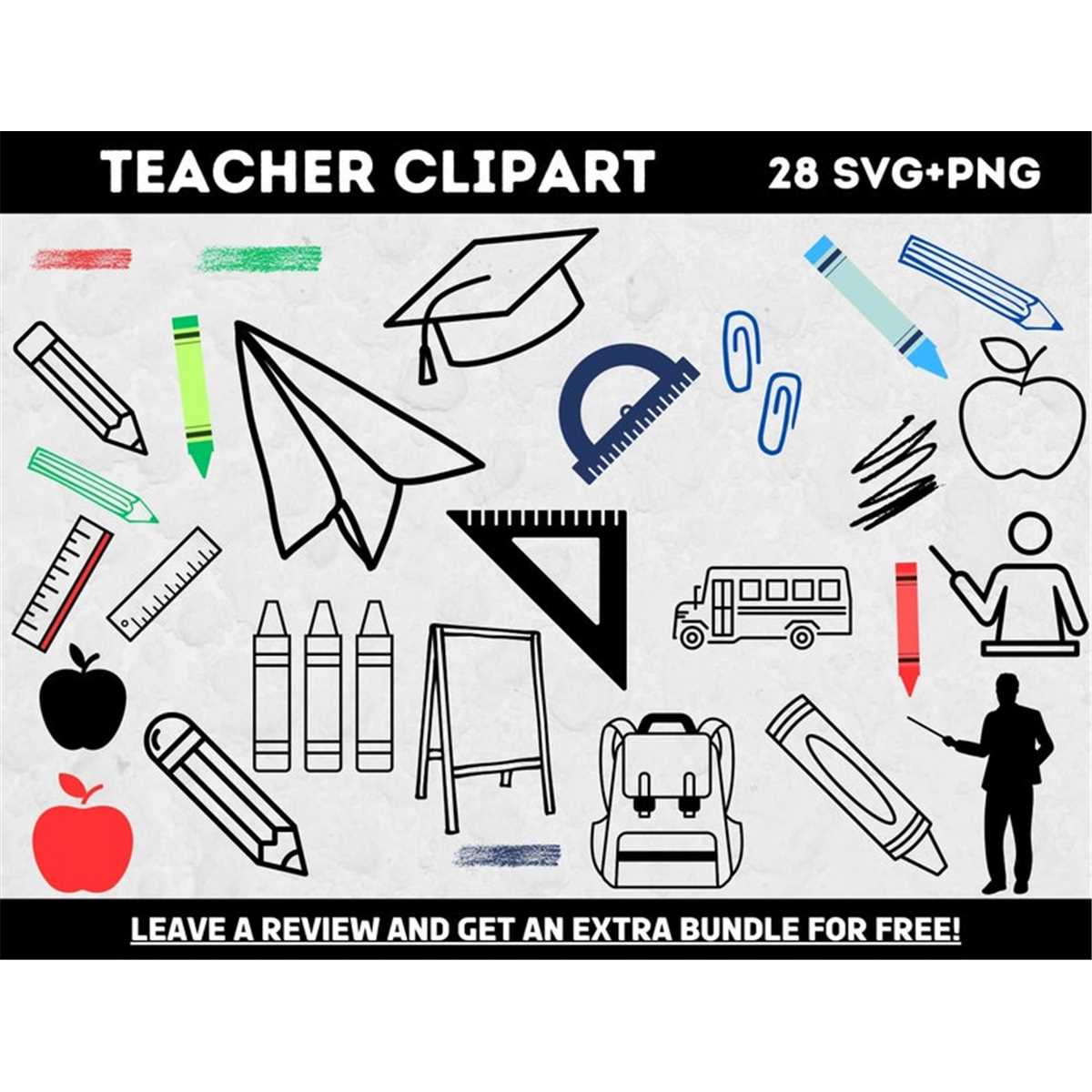 Teacher clipart, School Clipart, SVG Files for Cricut, Teach | Inspire ...