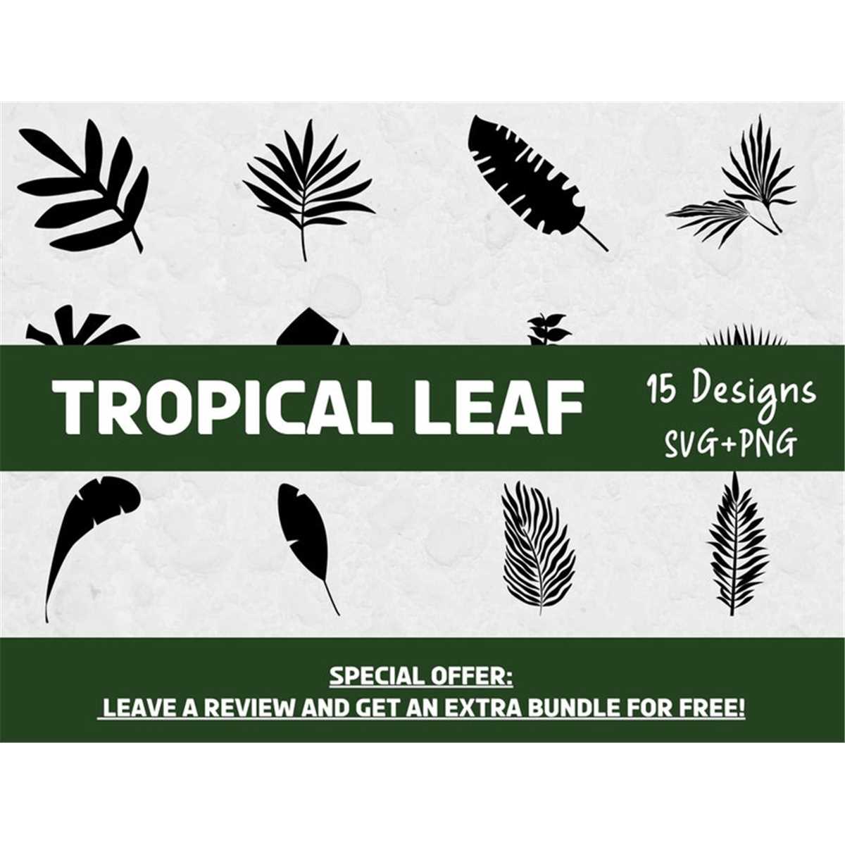 Tropical Leaf SVG Bundle, SVG Files for Cricut, Leaf clipart | Inspire ...