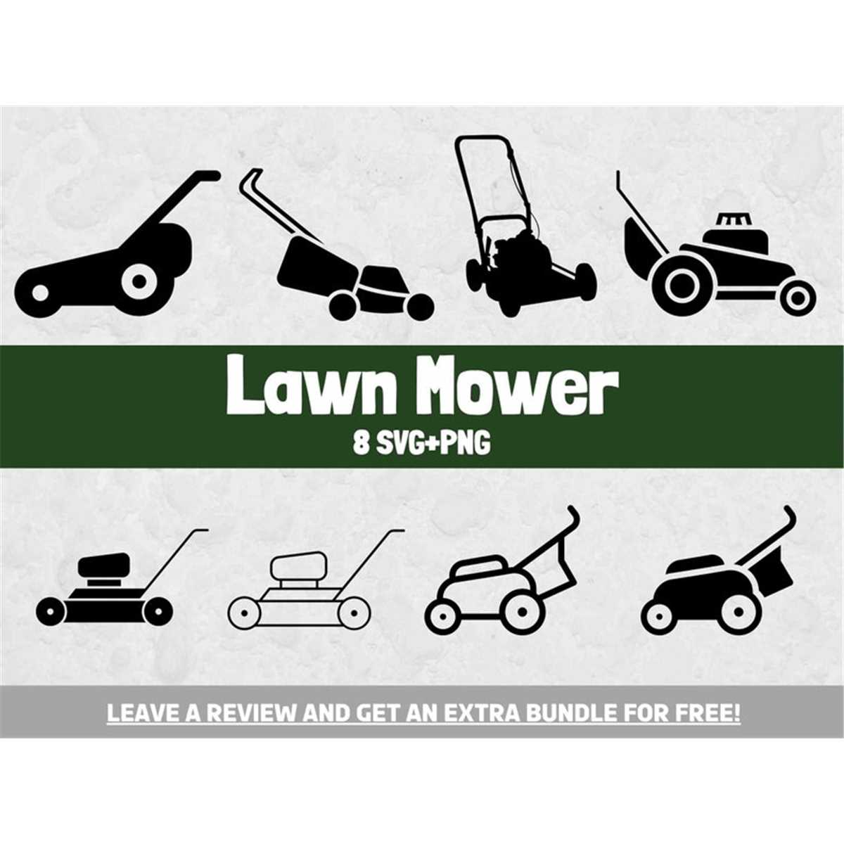 Lawn Mowing Silhouette