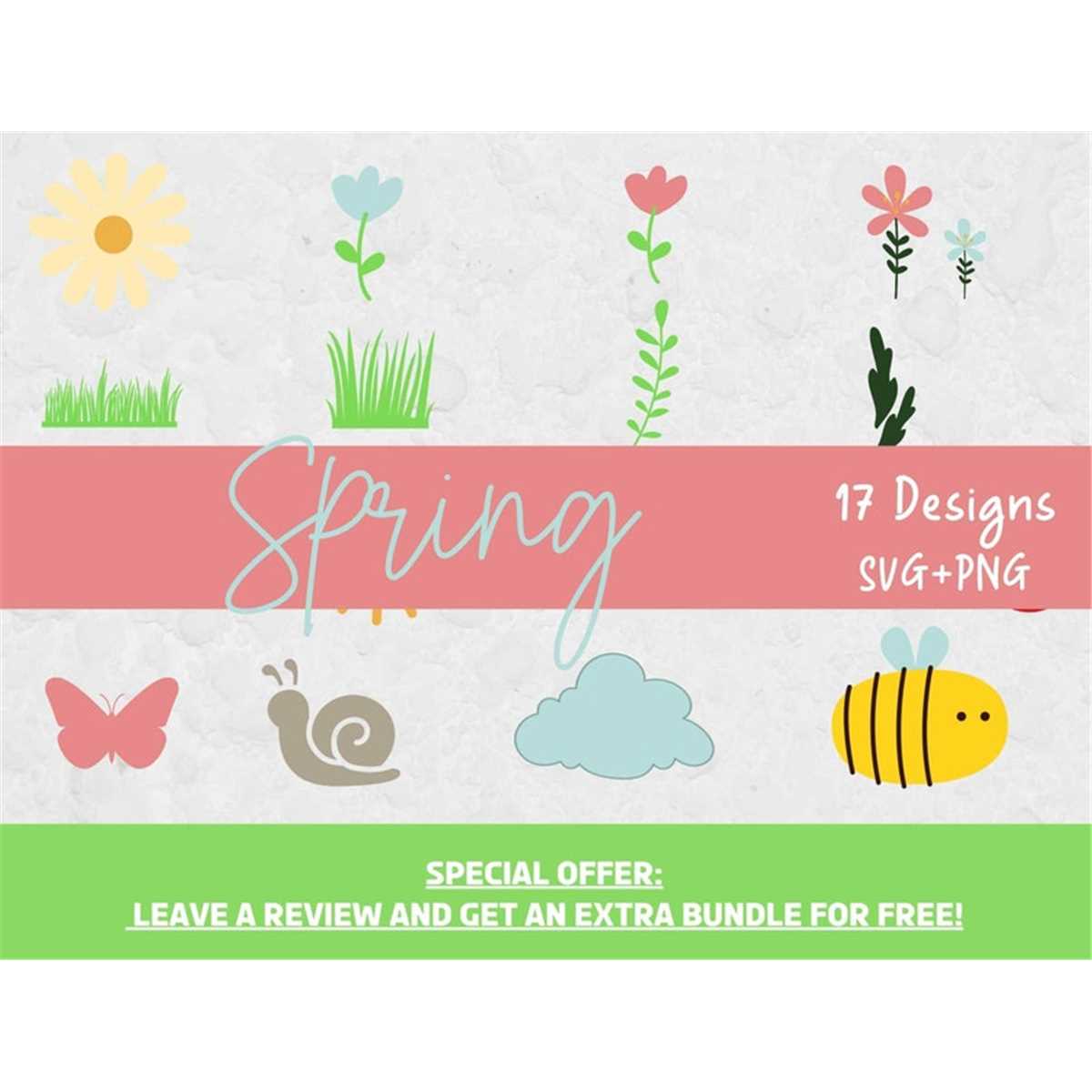 Spring Clipart Bundle, SVG Files for Cricut, Leaf clipart, S - Inspire ...