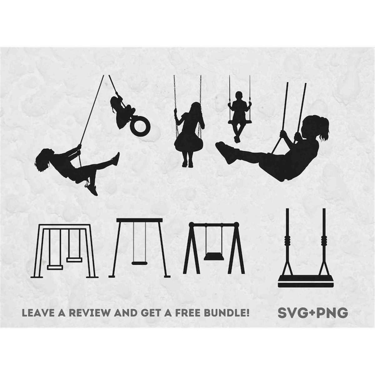 Swing Svg Bundle, Svg Files for Cricut, Child Silhouettes, P | Inspire ...