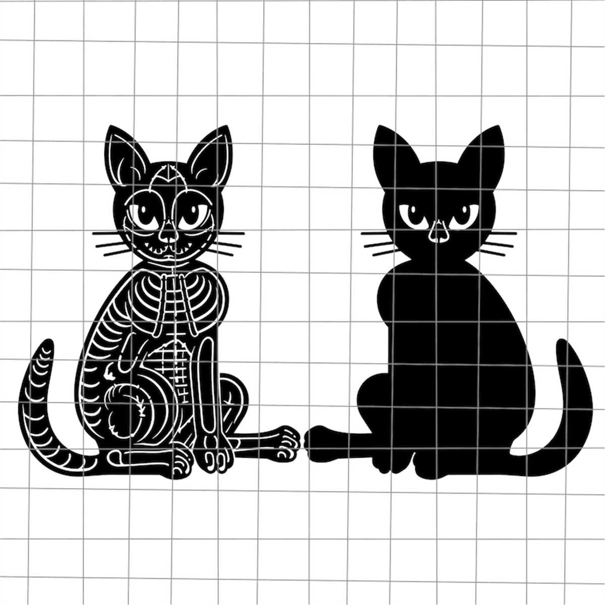 Halloween Skeleton Cat Svg, Cat halloween svg, Skeleton Blac | Inspire ...