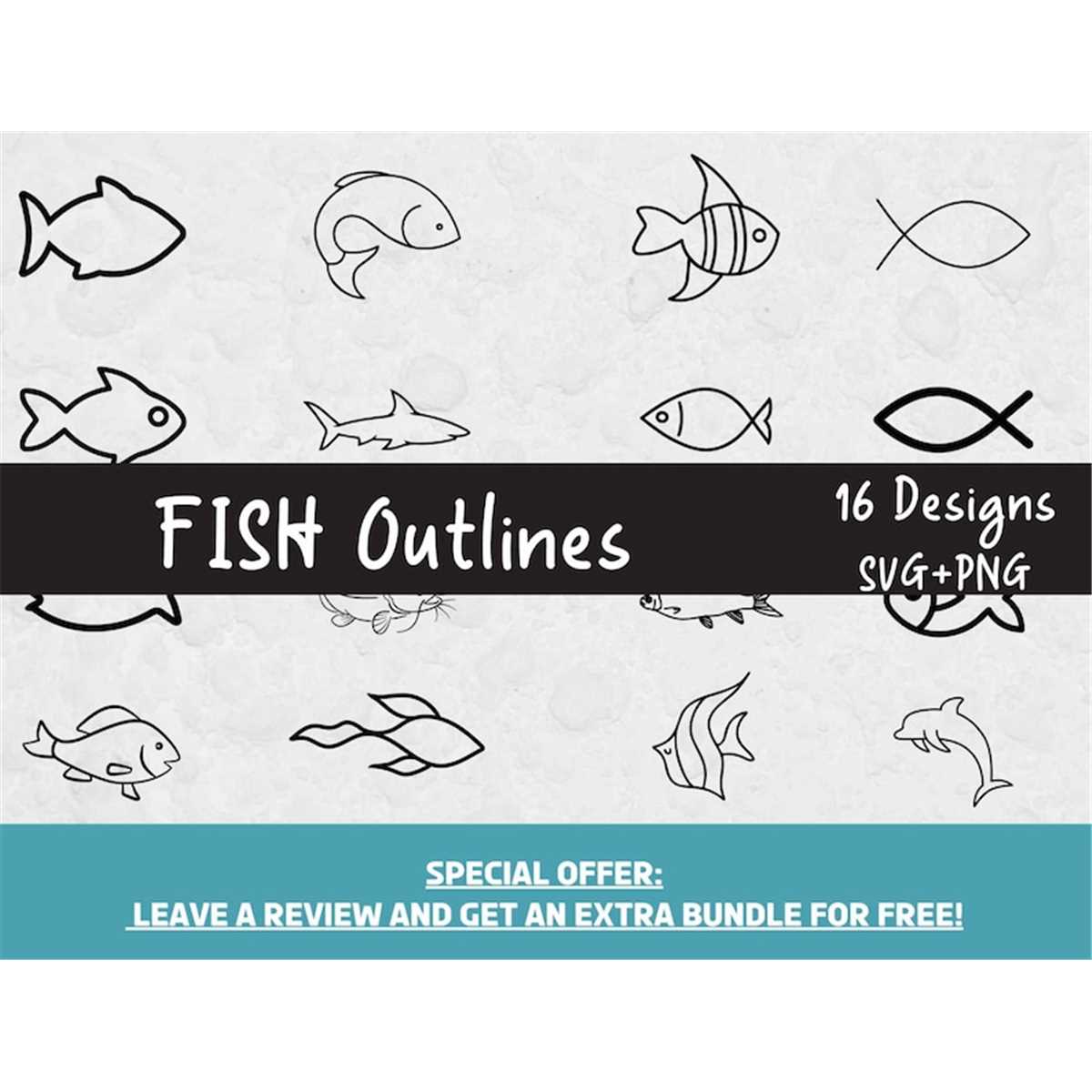 Fish Svg Bundle, SVG Files for Cricut, Fish Outline Svg, Oce | Inspire ...