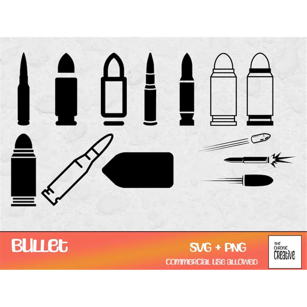 Bullet Svg Bundle, Bullet Clipart, True Crime SVG, Svg Files - Inspire ...