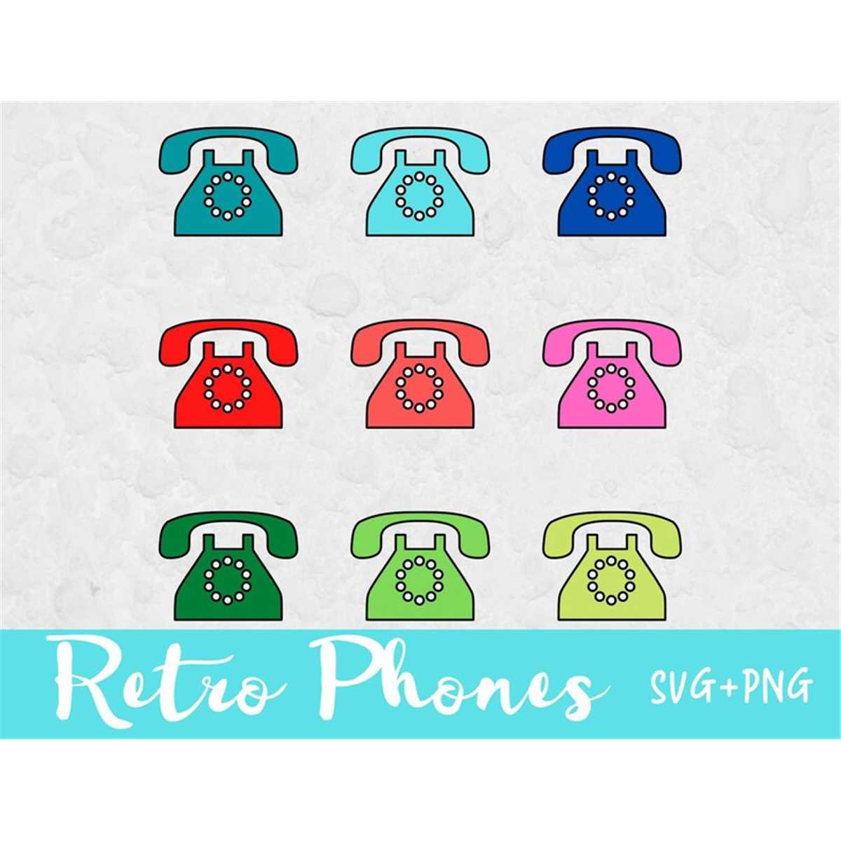 Retro Phones SVG, Phone Clipart, Shirt SVG, Svg files for Cr | Inspire ...