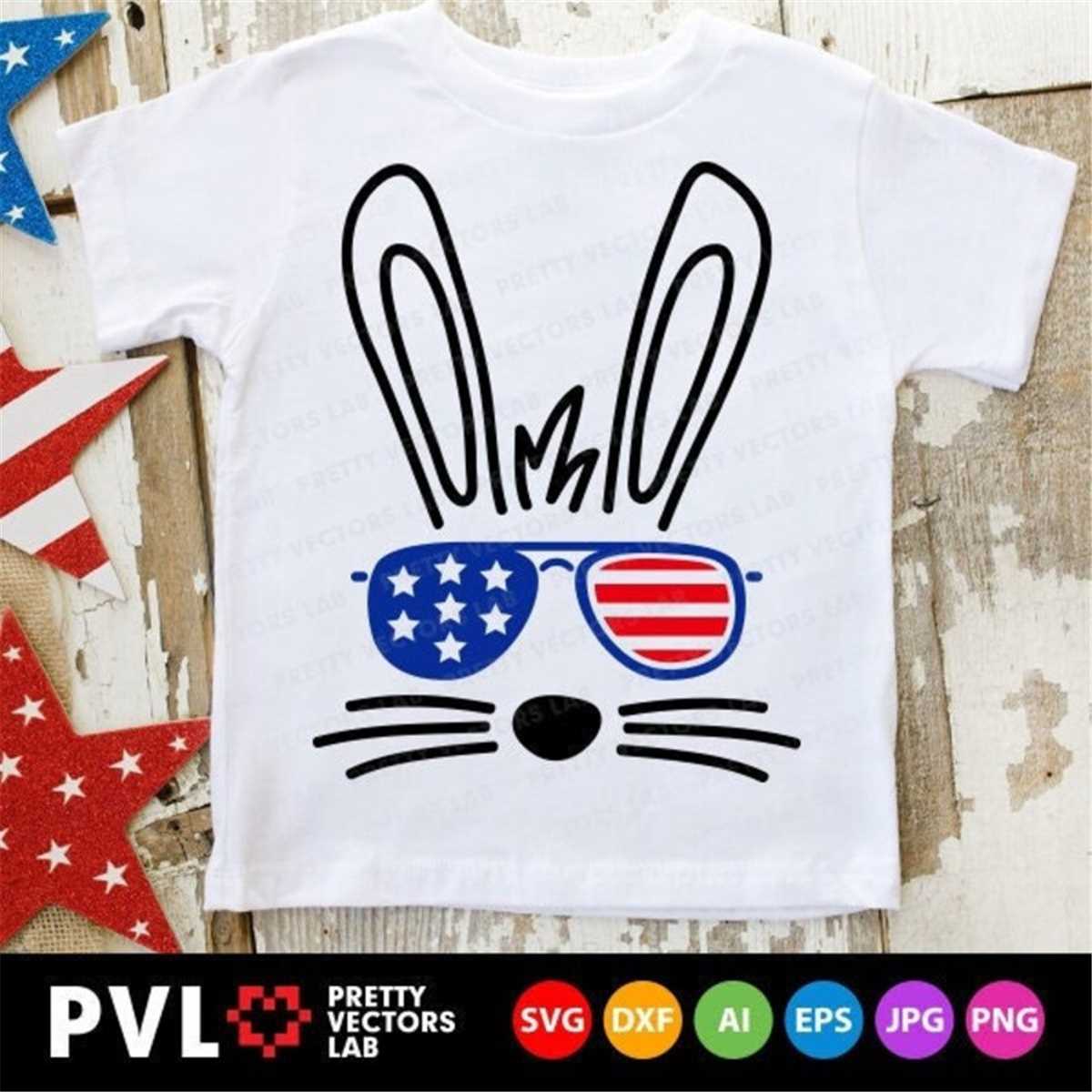 Bunny Face Svg, 4th of July Cut Files, Patriotic Rabbit with | Inspire ...