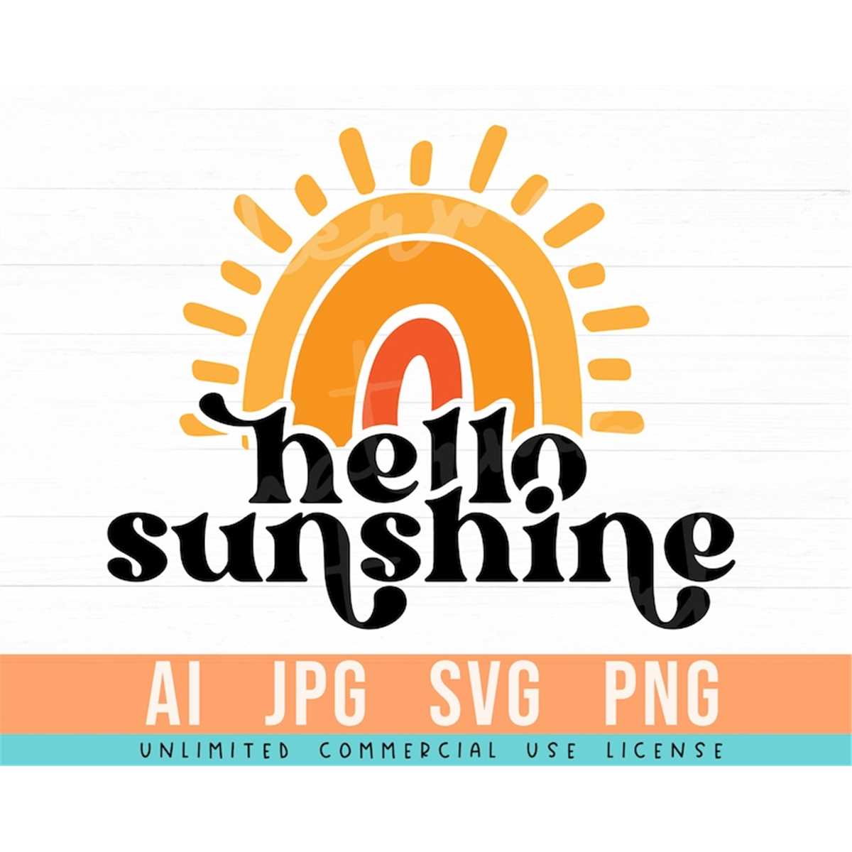 Hello Sunshine Svg, Rainbow Svg, Summer Svg, Sun Svg, Inspir | Inspire ...