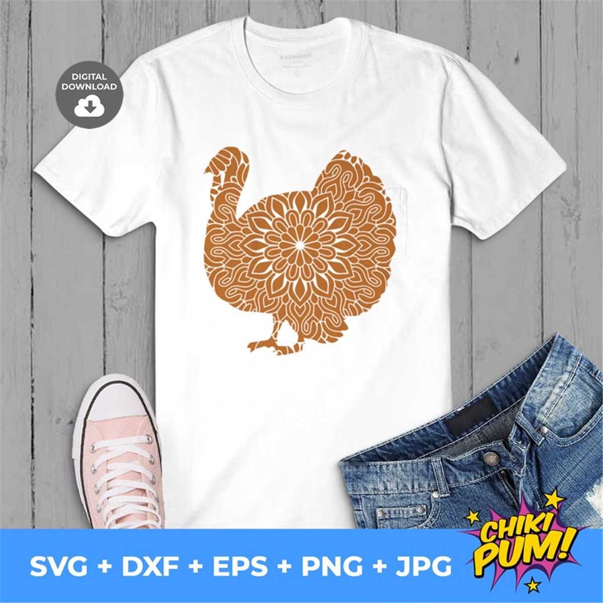 Turkey Mandala Big, Thanksgiving SVG, Turkey SVG, Turkey Man | Inspire ...