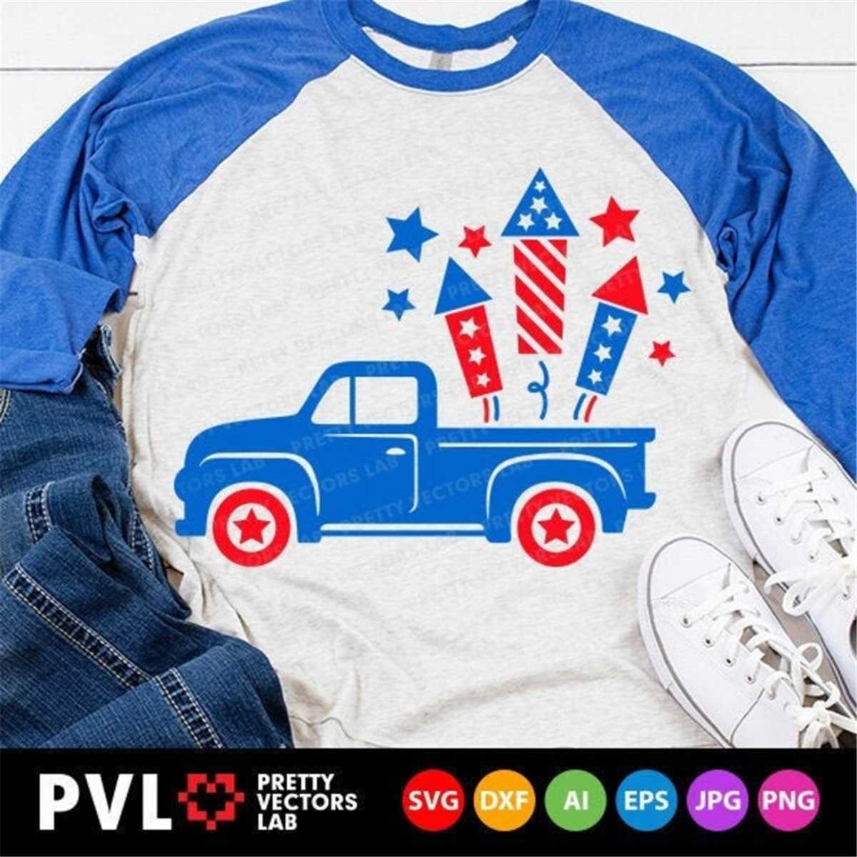 Patriotic Truck Svg, 4th of July Svg, American Old Truck Svg | Inspire ...