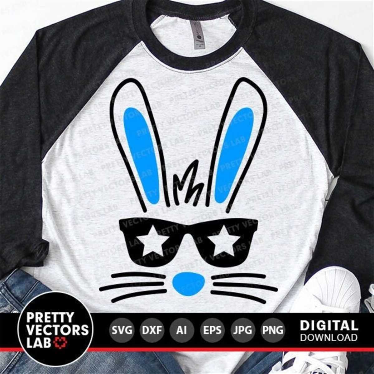 Bunny Face Svg, Easter Cut Files, Bunny With Sunglasses Svg, | Inspire ...