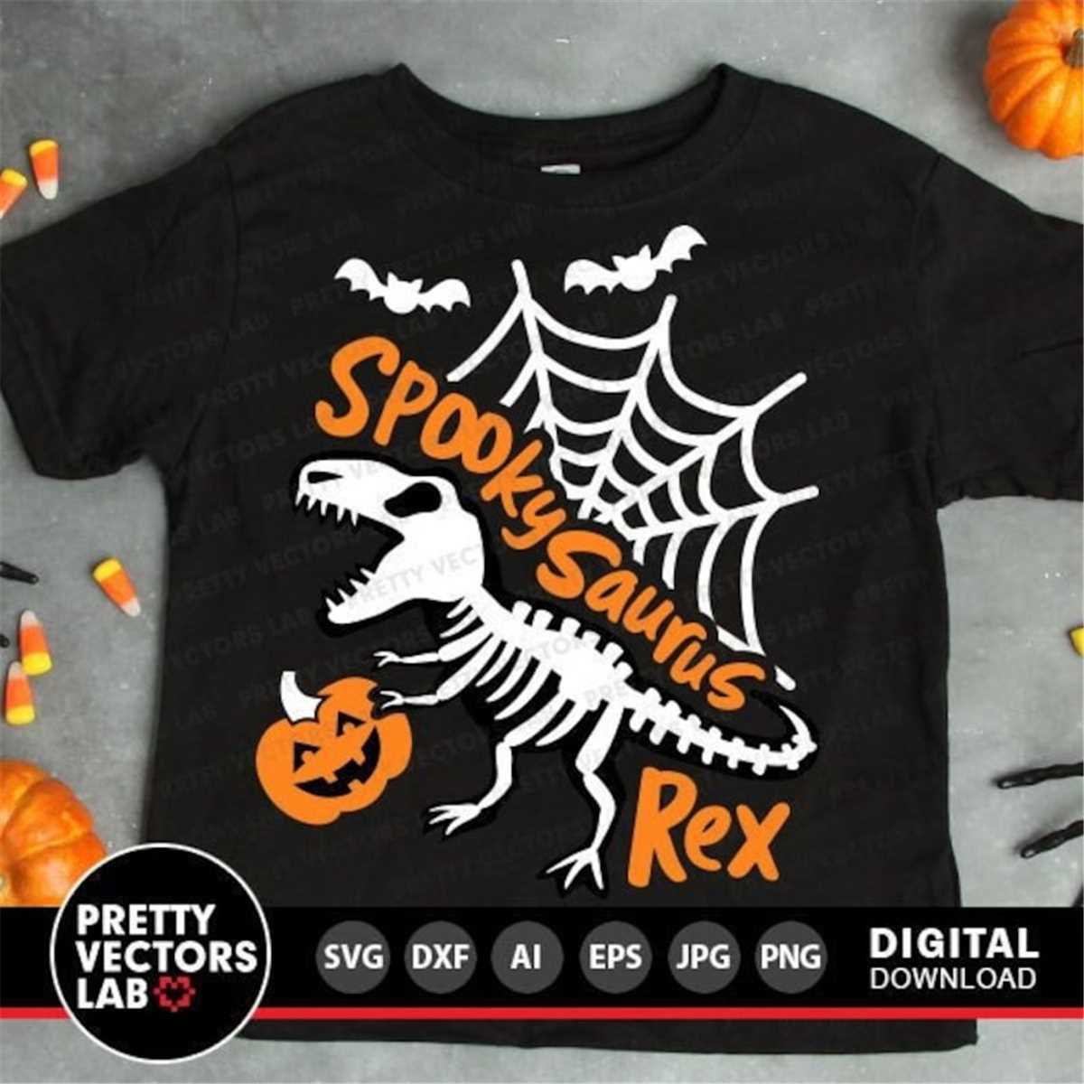 Halloween Svg, Dinosaur Skeleton Svg, Spooky Saurus Rex Svg, | Inspire ...