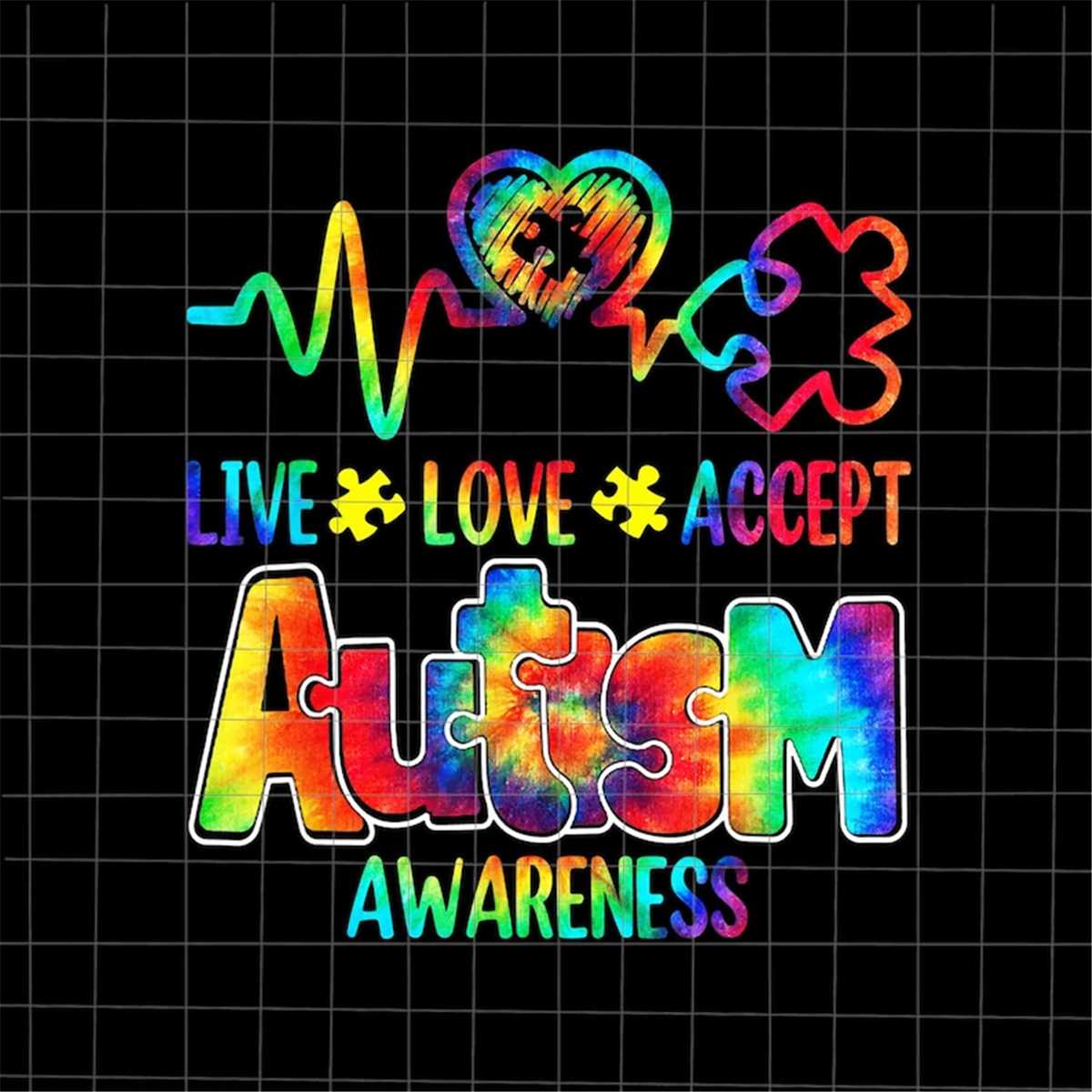 Live Love Accept Autism Awareness Png, Autism Month Png, Aut | Inspire ...